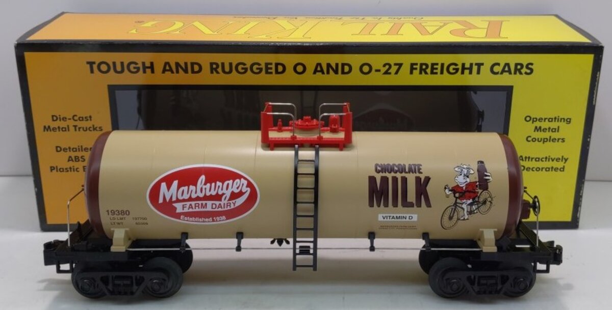 MTH 30-73335 O Gauge Marburger Dairy Chocolate Milk Modern Tank Car #1 ...