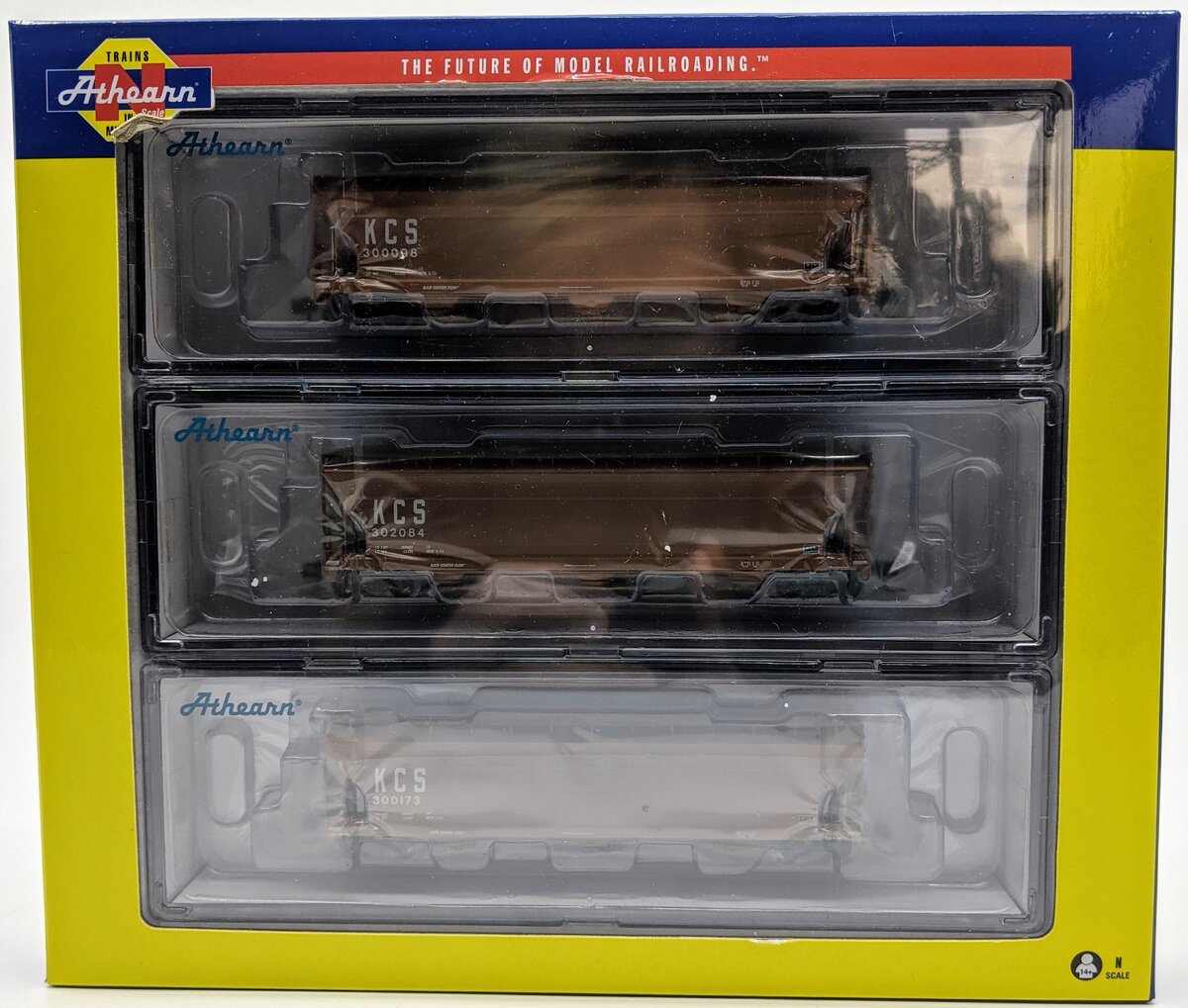 Athearn 6949 N Scale KCS ACF 4600 3-Bay Centerflow Hopper (Pack of 3 ...