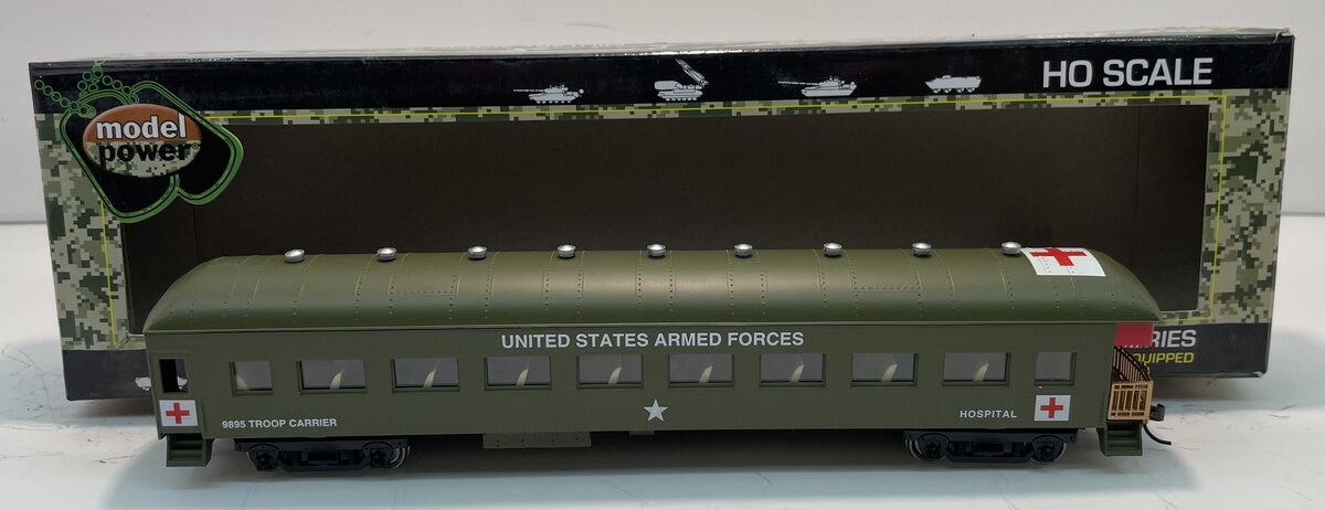 Model Power 9896 HO Army Hospital & Troop Observation Pass Car – Trainz