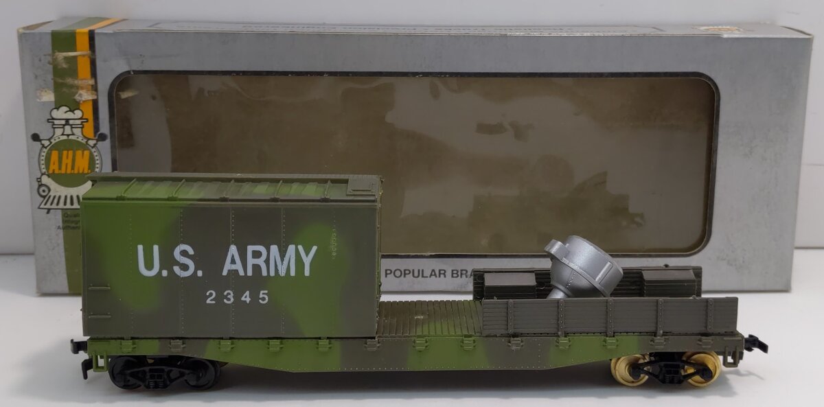 AHM 2345 HO Scale US Army Spotlight Camouflage Car #2345 – Trainz
