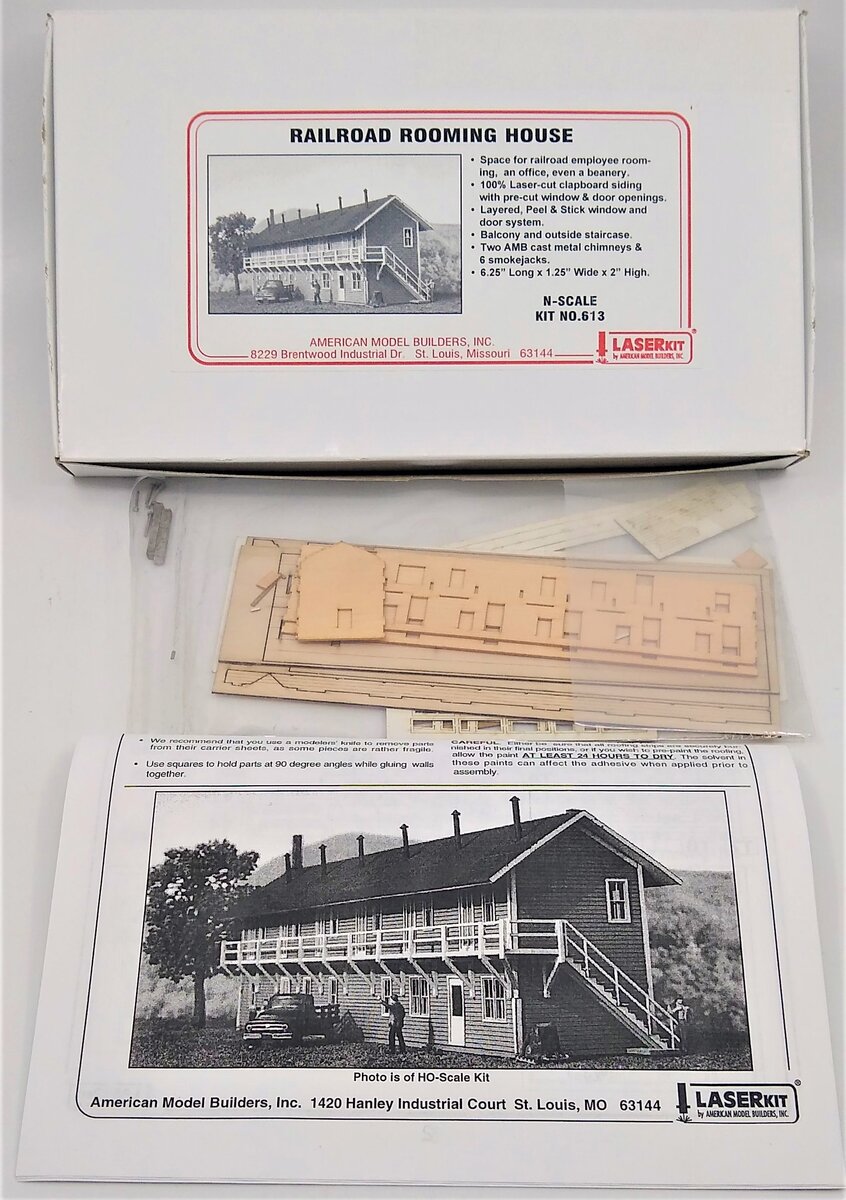 American Model Builders 613 Laser Art Railroad Rooming House N Scale K ...