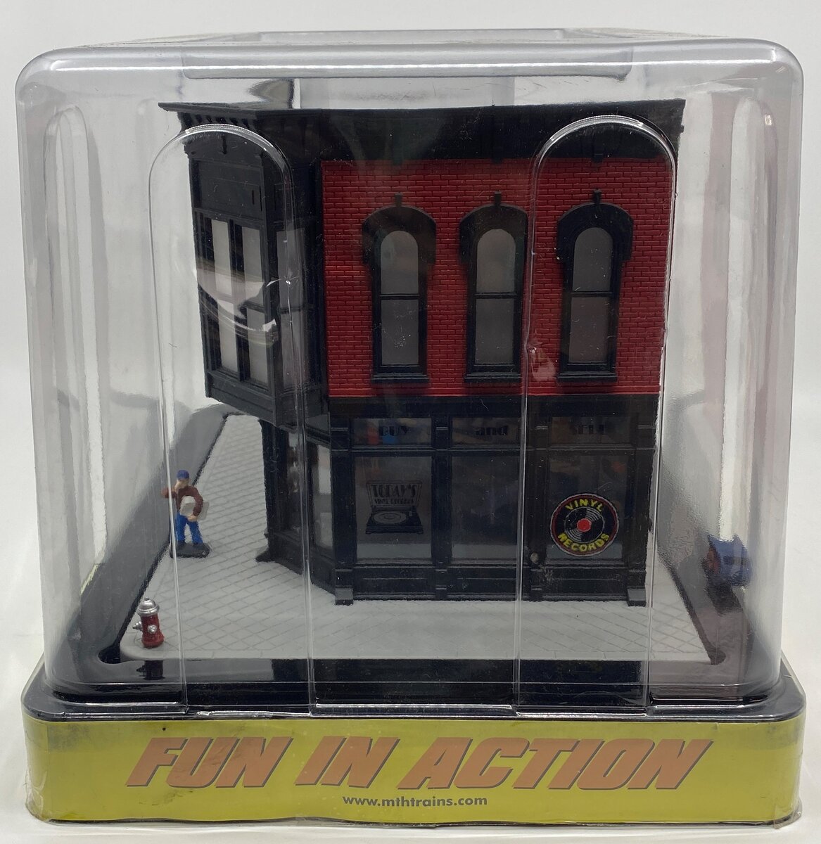 MTH 30-90477 O Assembled Opposite Corner Building with Blinking Sign ...