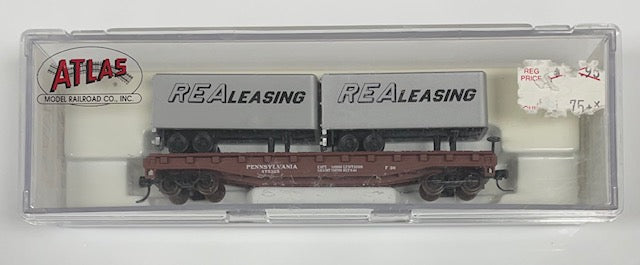 Atlas 37524 N Scale REA 50' Flat w/2 Trailers #475325 – Trainz