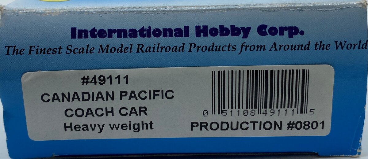IHC 49111 HO Scale Canadian Pacific Heavyweight Coach Car #315 – Trainz
