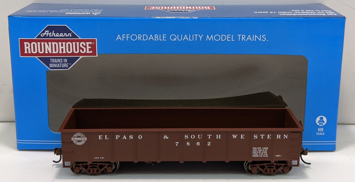 Roundhouse 87967 HO Scale El Paso & Southwestern 40' Gondola #7862 – Trainz