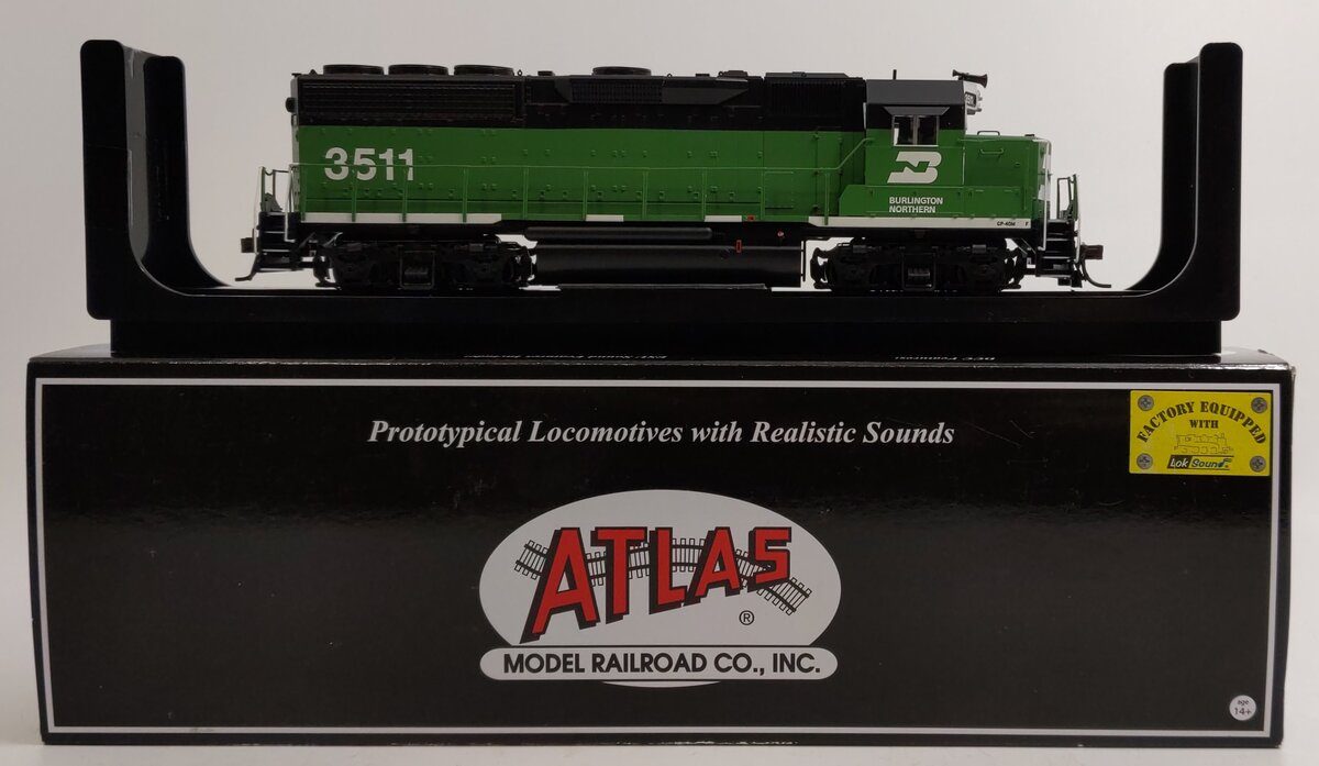 Atlas 10002425 HO BN GP40 High Nose Diesel Locomotive #3511 w/DCC & So ...