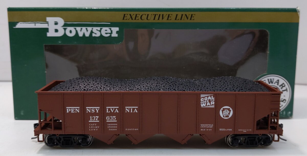 Bowser 40606 HO H-21 Hopper, PRR/Coal Goes to War #137635 – Trainz