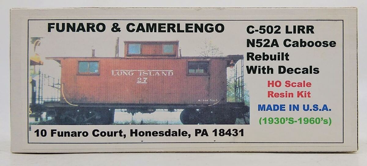 Funaro & Camerlengo 502 HO Long Island Railroad N52A Wood Caboose Car ...