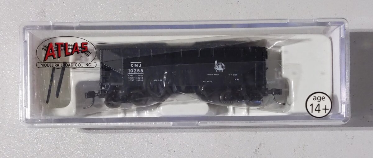 Atlas 40807 N Scale Jersey Central 2-Bay Offset Side Hopper #10258 – Trainz