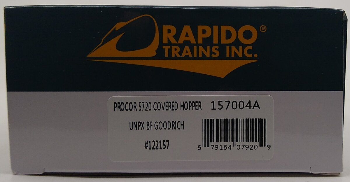 Rapido Trains 157004A HO Procor UNPX BF Goodrich 5820 Covered Hopper C ...