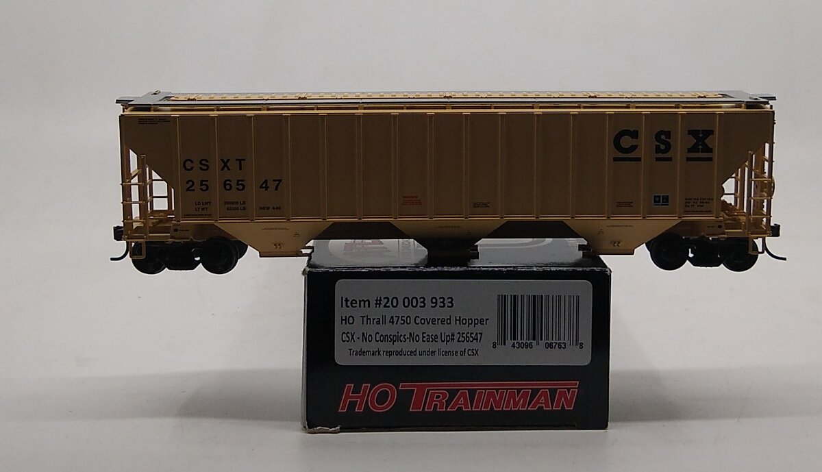 Atlas 20003933 HO CSX Thrall 4750 Covered Hopper Car #256547 – Trainz