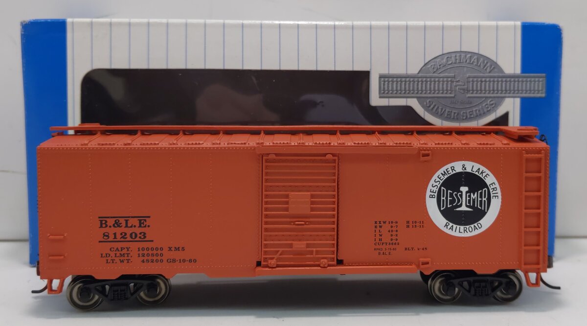 Bachmann 17033 HO Bessemer & Lake Erie 40' Boxcar #81203 – Trainz