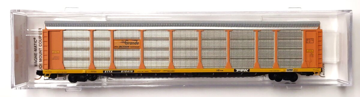 Micro Trains 11100220 N DRGW 89' Tri-Level Enclosed Autorack #810419 – Trainz