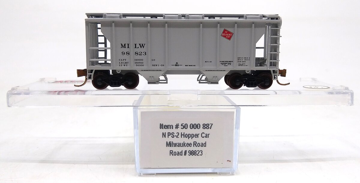 Atlas 50000887 N Scale MILW PS-2 Hopper Car #98823 – Trainz