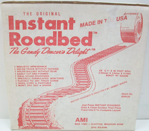 AMI ARR-25 N Gauge Instant Roadbed 1/8" x 1" x 30-Foot Roll – Trainz