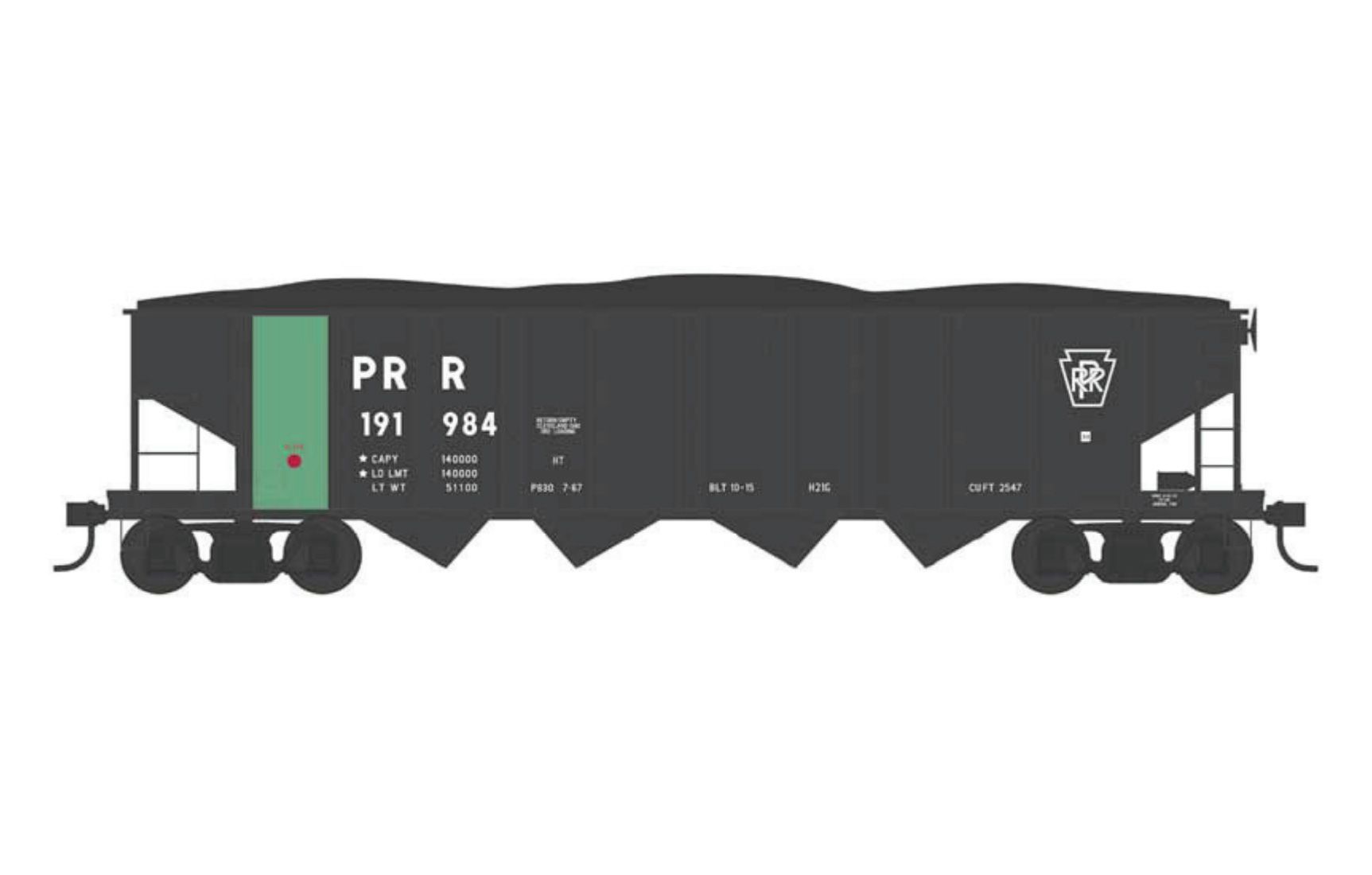 Bowser 43015 HO Penn Central PRR Class H21a 4-Bay Hopper Ready to Run ...