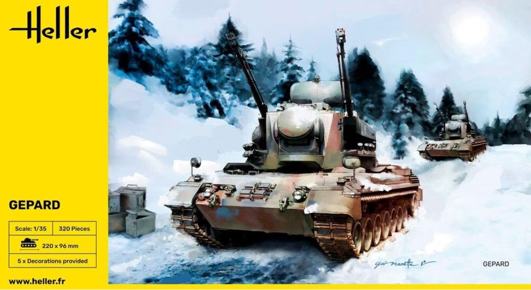 Heller 81127 1:35 Gepard Anti-Aircraft Gun Tank Plastic Model Kit – Trainz