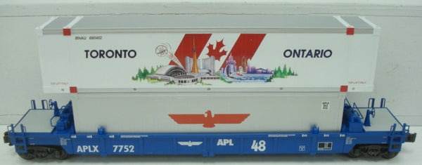 K-Line K7752 O APL Worldwide Intermodal Double Stack Car W/2 Container ...