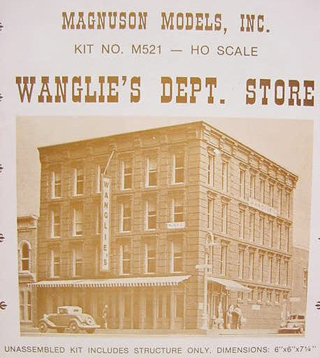 Magnuson Models M521 HO Scale Wanglie's Department Store Building Kit ...