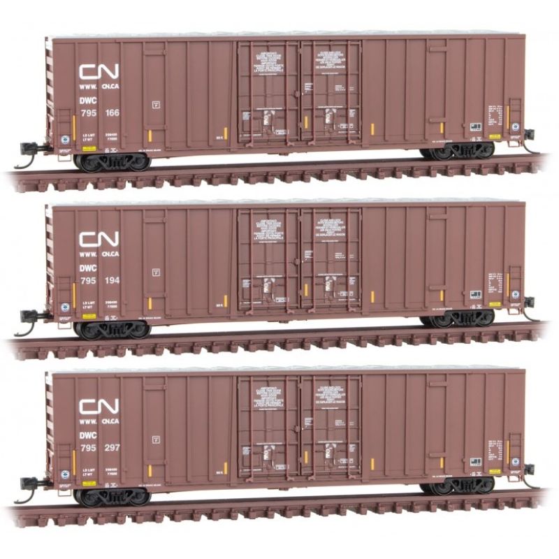 Micro-Trains 99301870 N CN 60' Rib-Side High-Cube Boxcar (Set of 3 ...