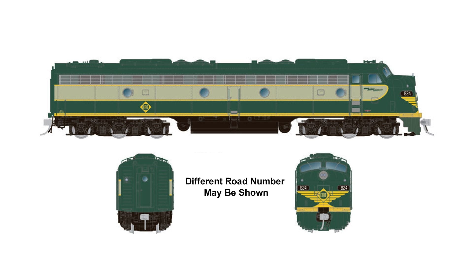 Rapido Trains 28552 HO Erie EMD E8A Diesel Loco with ESU LokSound DCC ...
