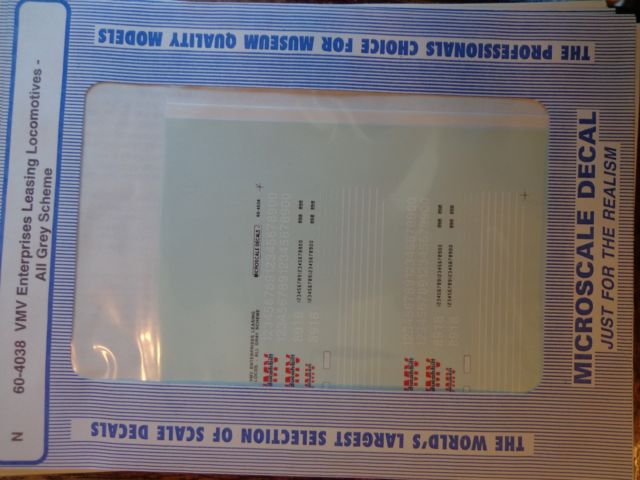 Microscale 60-4038 VMV Enterprises Leasing All Gray Locomotives Decal ...