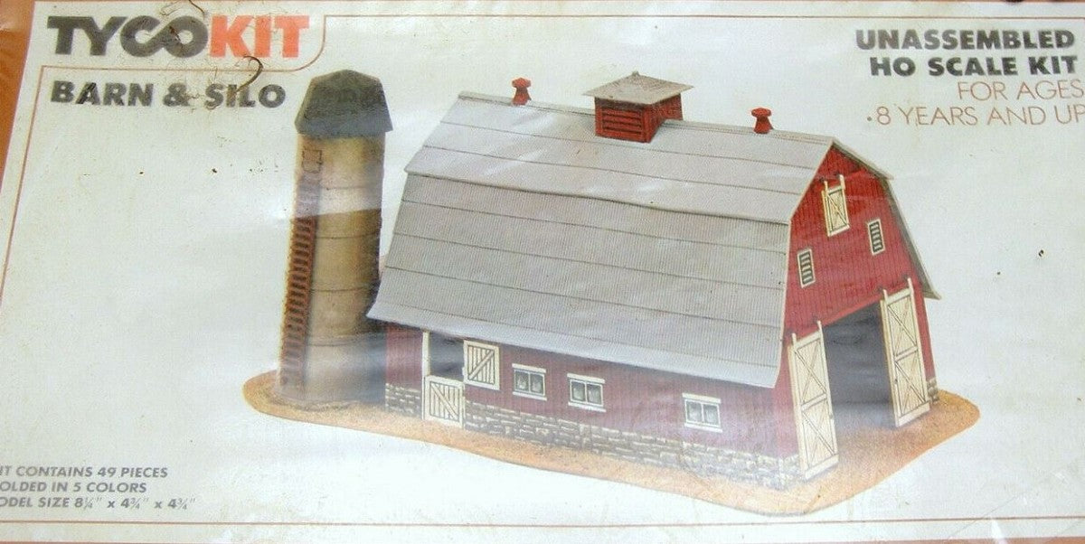 Tyco 7770 HO Barn and Silo Building Kit – Trainz