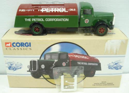 Corgi 98449 1:48 Die Cast White Petrol Corporation Tanker Truck – Trainz