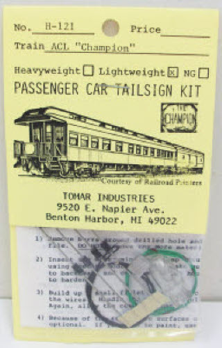 Tomar Industries 121 Champion Lighted Rect Tailsign Kit – Trainz